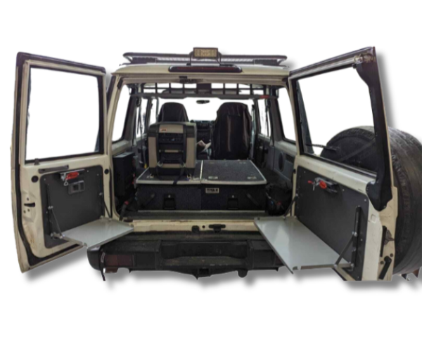 2x Rear Barn Door Fold Down Tables for 76 / 78 Series Toyota Landcruis ...