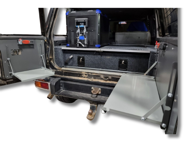 2x Rear Barn Door Fold Down Tables for GQ Nissan Patrol Wagon - No Spe ...