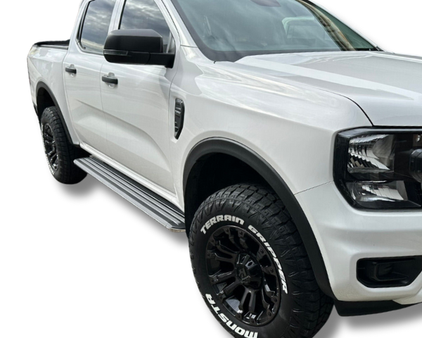 Aluminium Side Steps for Ford Ranger Next Gen Dual Cab - Black/Chrome ...