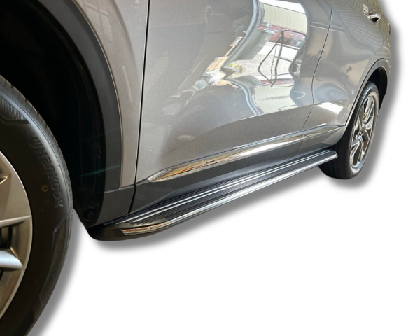 Aluminium Side Steps for GWM Haval H6 B01 - Black/Chrome (2021 - 2024 ...