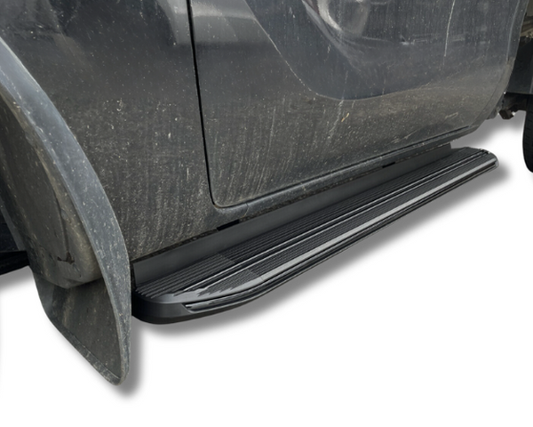 Aluminium Side Steps for D23 Nissan Navara Single Cab Chassis - Black ...
