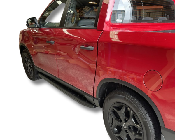 Steel Side Steps for SsangYong Musso / Musso XLV Dual Cab - Matt Black ...
