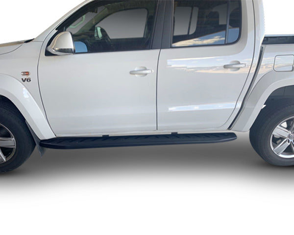 Steel Side Steps for Volkswagen Amarok Dual Cab - Matt Black (2010 - 2 ...