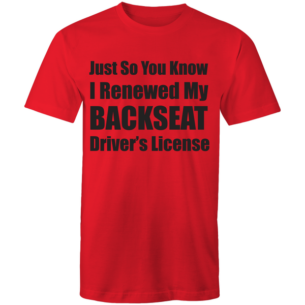 Backseat Drivers License - Mens T-Shirt – Aussie 4x4 Pro