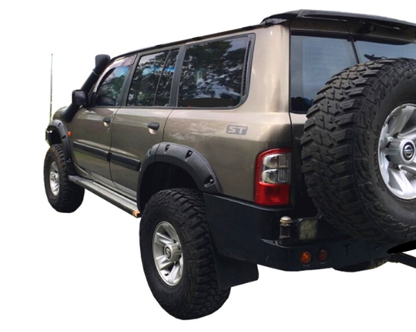 Flares for GU Nissan Patrol Wagon - Matte Black - Heavy Duty Style - S ...