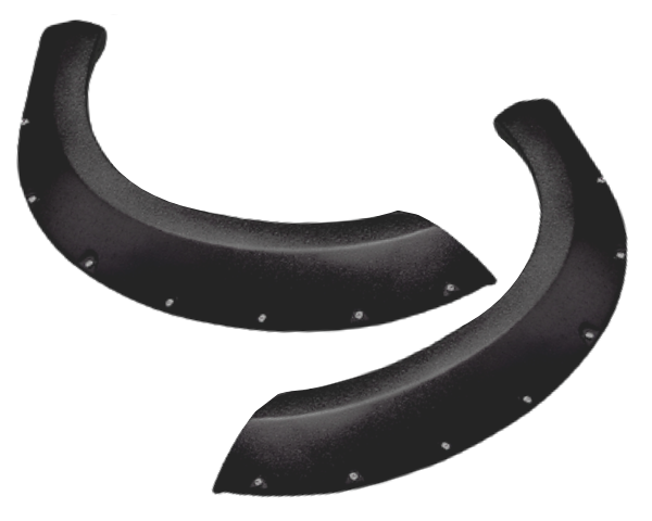 Flares for PX1 Ford Ranger with Bull Bar - Matte Black - Heavy Duty St ...